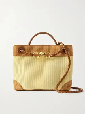 Bottega Veneta Andiamo Ribbed Suede Tote