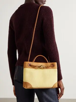 Bottega Veneta Andiamo Ribbed Suede Tote