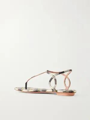 AQUAZZURA Almost Bare Raffia Sandals - Yellow
