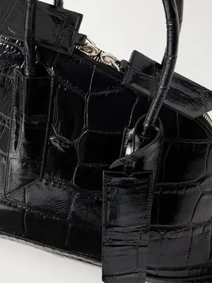 Attico Sant Ambroeus Croc-effect Leather Tote - Black
