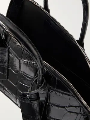 Attico Sant Ambroeus Croc-effect Leather Tote - Black