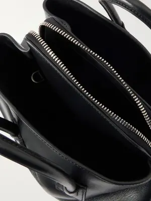 Attico La Passeggiata Mini Asymmetric Leather Tote - Black