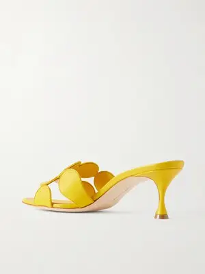 Manolo Blahnik Haribalmu 50 Leather Mules - Yellow