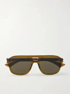 Saint Laurent Aviator-style Acetate Sunglasses - Brown