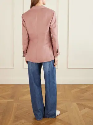 Brunello Cucinelli Single-breasted Linen-twill Blazer - Pink