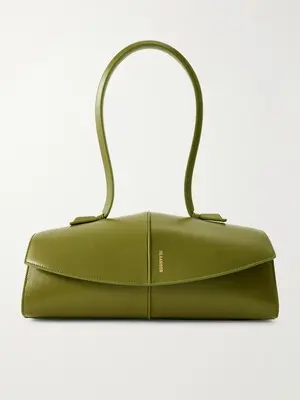 Jil Sander Linea Leather Shoulder Bag - Green | Editorialist