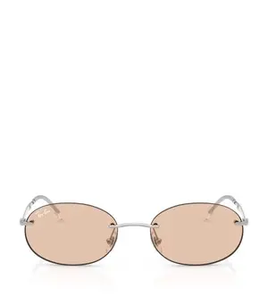 Ray-ban Metal Oval Sunglasses - Silver