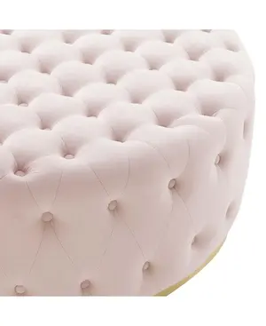 MODWAY Ensconce Tufted Performance Velvet Round Ottoman