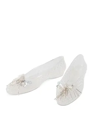 HEAVENLY JELLY Camelia Sequin & Imitation Pearl Jelly Shoes - Clear