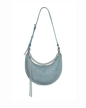 Rebecca Minkoff Darren Small Suede Crescent Crossbody - Denim