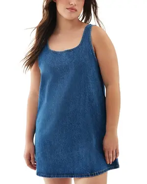 PARKE Med Wash Mini Denim Dress - Medium Wash