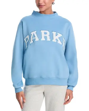 PARKE Varsity Mock Neck Fleece Sweatshirt
