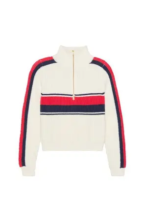 ELLSWORTH + IVEY Aspen Quarter-zip Retro Block Sweater - Neutral