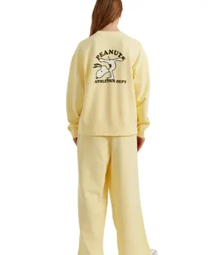 Chinti & Parker Cotton Peanuts Athletics Sweatshirt - Lemon