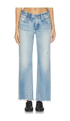 Moussy Vintage Mattapan Straight Low Rise Jeans - Light Blue