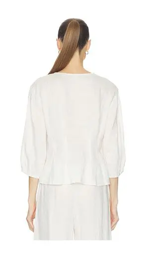 Velvet By Graham & Spencer Martha Woven Linen Top