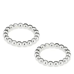Christofle Perles Silverplate Napkin Rings, Set Of 2 - Silver