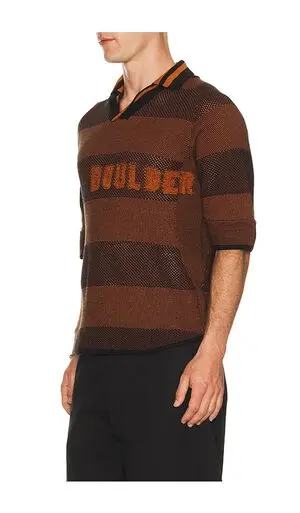 ISA BOULDER Boulder Line Polo Shirt In Brown