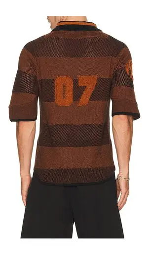 ISA BOULDER Boulder Line Polo Shirt In Brown