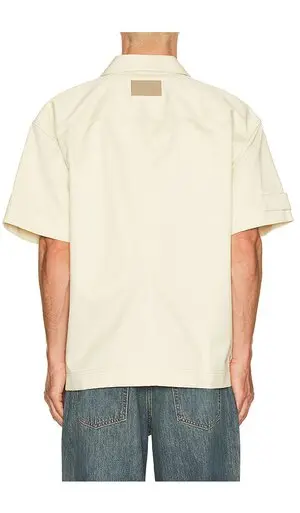 Helmut Lang Short Sleeve Loop Tape Shirt In Cream - E02