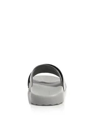 Balenciaga Crisscross Logo Slides - Anthracite