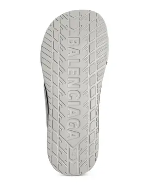 Balenciaga Crisscross Logo Slides - Anthracite