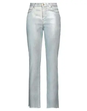 Pinko Straight Leg Jeans With Metallic Coated Effect