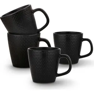 STONE + LAIN Abigael Stoneware 4-piece Mug Set - Black