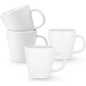 STONE + LAIN Abigael Stoneware 4-piece Mug Set - White