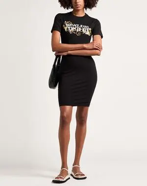 Versace Cotton Elastane Mini Dress - Black