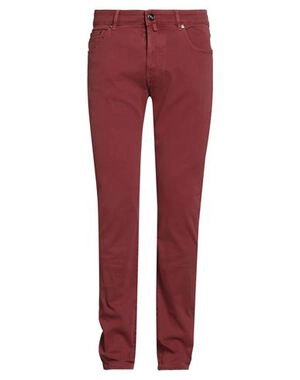MOORER Cotton Gabardine Stretch Pants - Brick