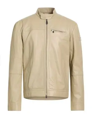 Peuterey Lambskin Biker Jacket - Beige