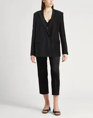 Fabiana Filippi Double-breasted Virgin Wool And Silk Blazer - Black