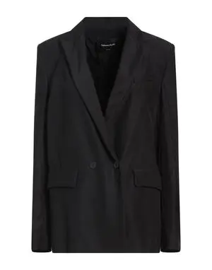 Fabiana Filippi Double-breasted Virgin Wool And Silk Blazer - Black