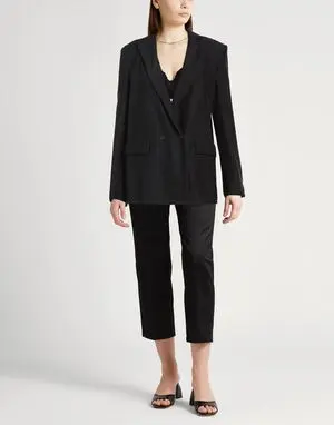Fabiana Filippi Double-breasted Virgin Wool And Silk Blazer - Black