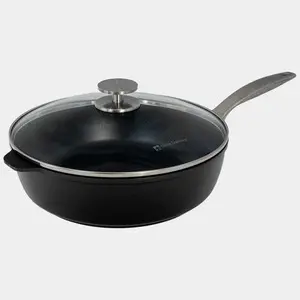 SWISS DIAMOND Chd Nonstick Saute Pan With Glass Lid - Black
