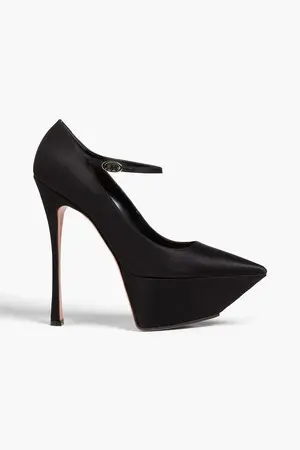 Amina Muaddi Yigit Satin Platform Pumps