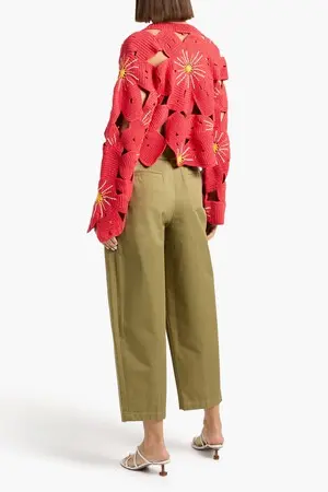 THE ELDER STATESMAN Crocheted Cotton Sweater