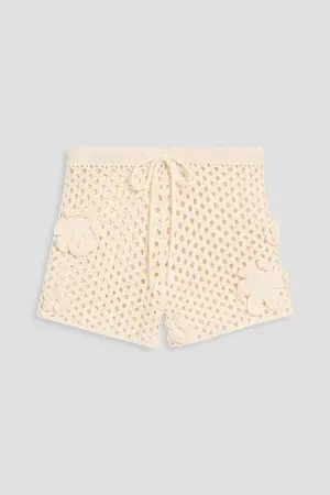 THE ELDER STATESMAN Crocheted Cotton Shorts