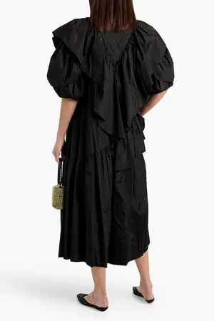 Simone Rocha Ruffled Taffeta Midi Shirt Dress