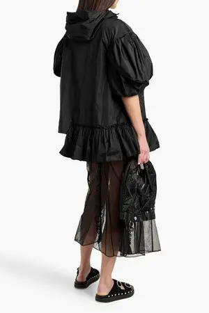Simone Rocha Asymmetric Taffeta Hooded Top