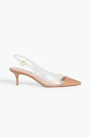 GIANVITO ROSSI Plexi Sling 55 Leather And Pvc Slingback Pumps