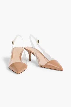 GIANVITO ROSSI Plexi Sling 55 Leather And Pvc Slingback Pumps