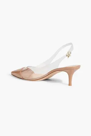 GIANVITO ROSSI Plexi Sling 55 Leather And Pvc Slingback Pumps