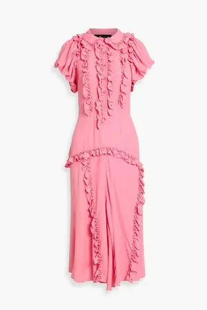 Simone Rocha Ruffled Crepe Midi Dress
