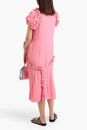 Simone Rocha Ruffled Crepe Midi Dress