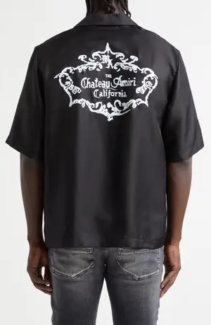 Amiri Chateau Crest Silk Camp Shirt