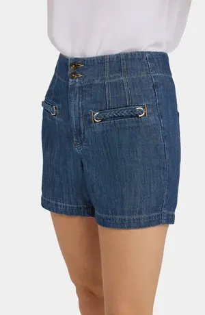 NYDJ Briella Embellished Welt Pocket Denim Shorts