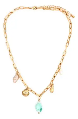 PANACEA Shells Charm Necklace - Green