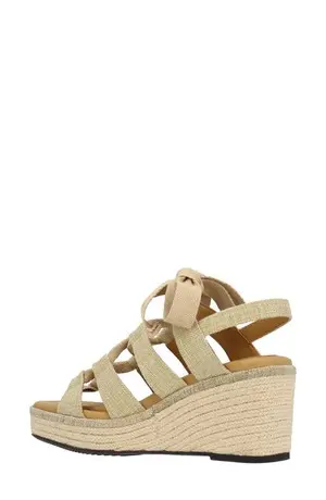 J. Reneé Garlynn Lace-up Platform Wedge Sandal - Tan
